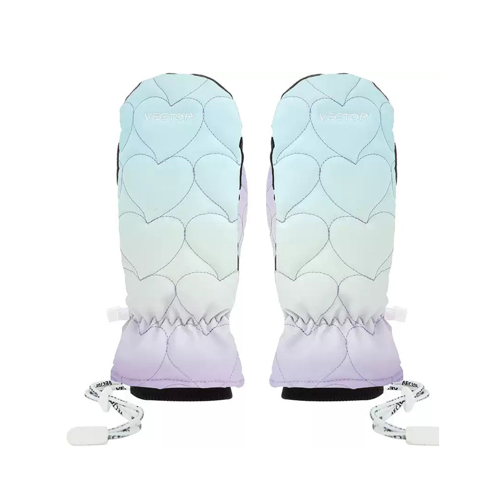 Vector Blue-Green Gradient Mossie Quilted Snowboard & Ski Mittens
